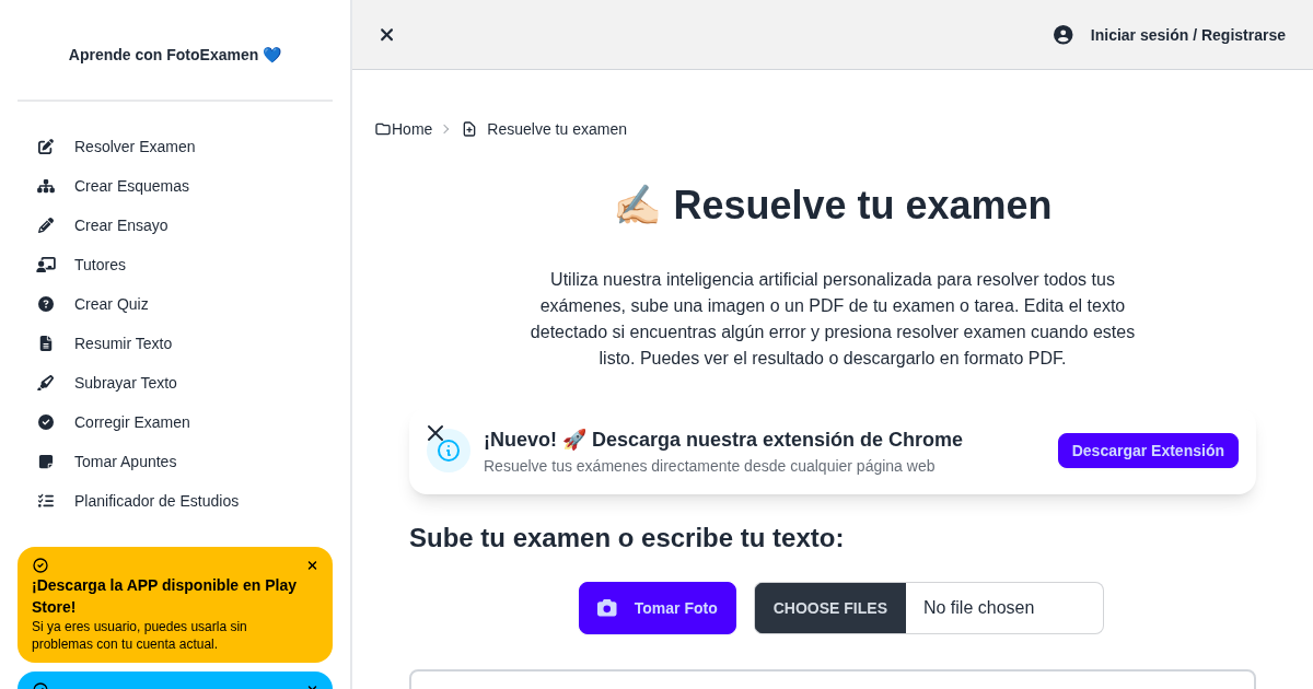 FotoExamen: Resuelve Exámenes con IA - Ayuda Tareas