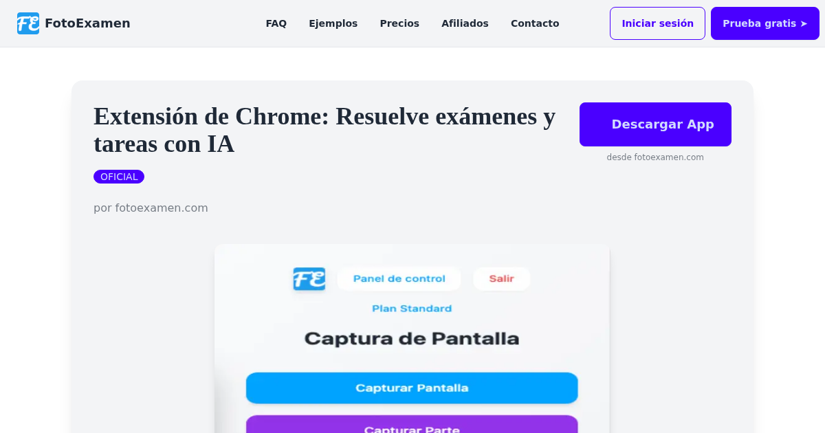 FotoExamen: Resuelve Exámenes con IA - Ayuda Tareas