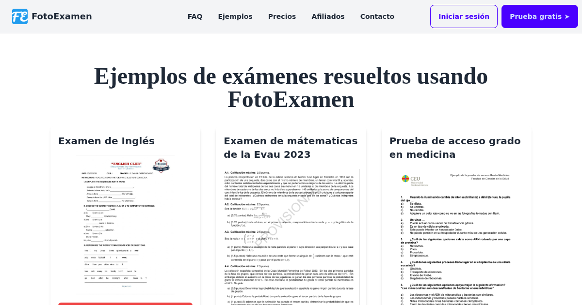 FotoExamen: Resuelve Exámenes con IA - Ayuda Tareas