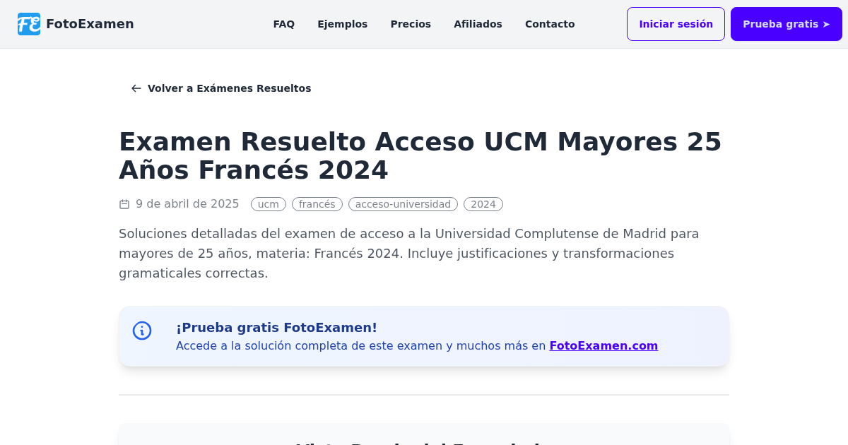 FotoExamen: Resuelve Exámenes con IA - Ayuda Tareas