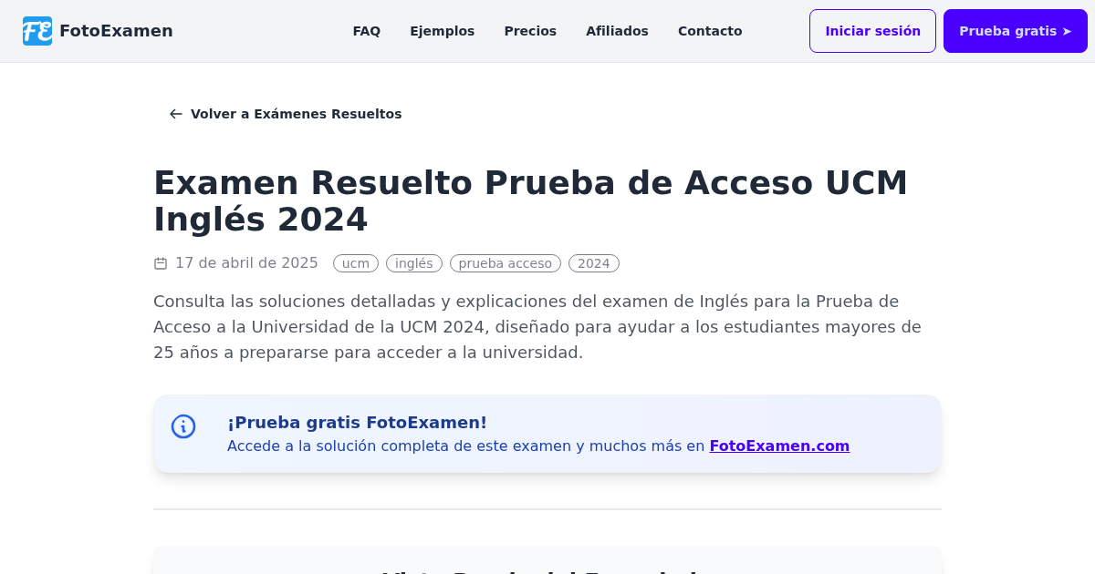 FotoExamen: Resuelve Exámenes con IA - Ayuda Tareas