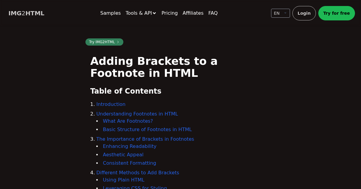 Image to HTML CSS code AI converter - IMG2HTML
