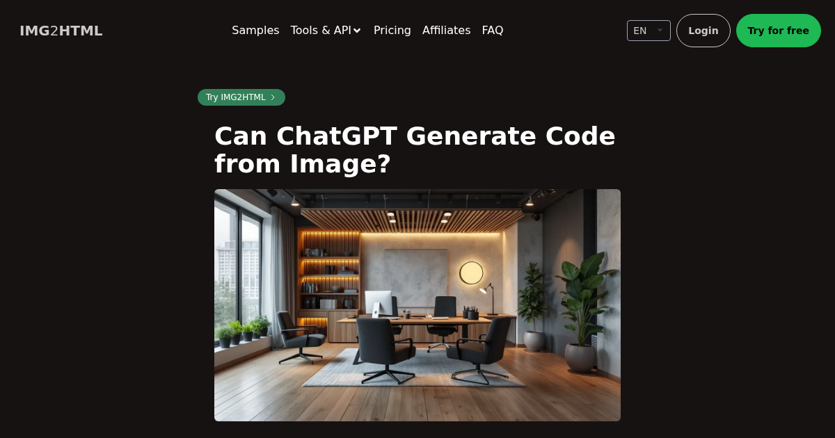 Image to HTML CSS code AI converter - IMG2HTML