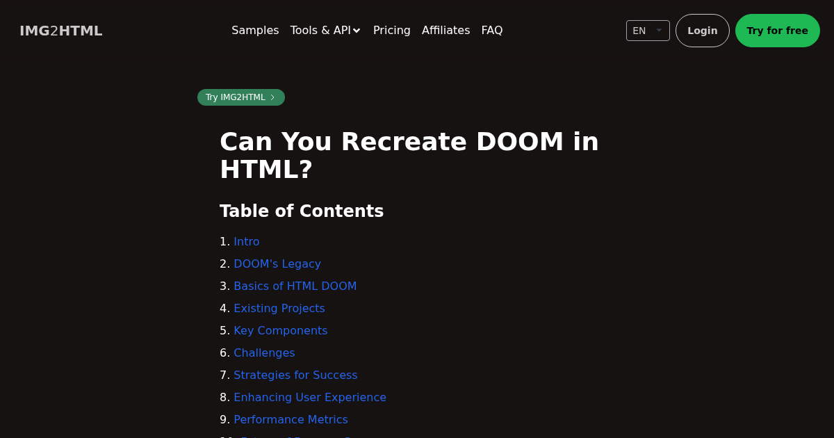 Image to HTML CSS code AI converter - IMG2HTML