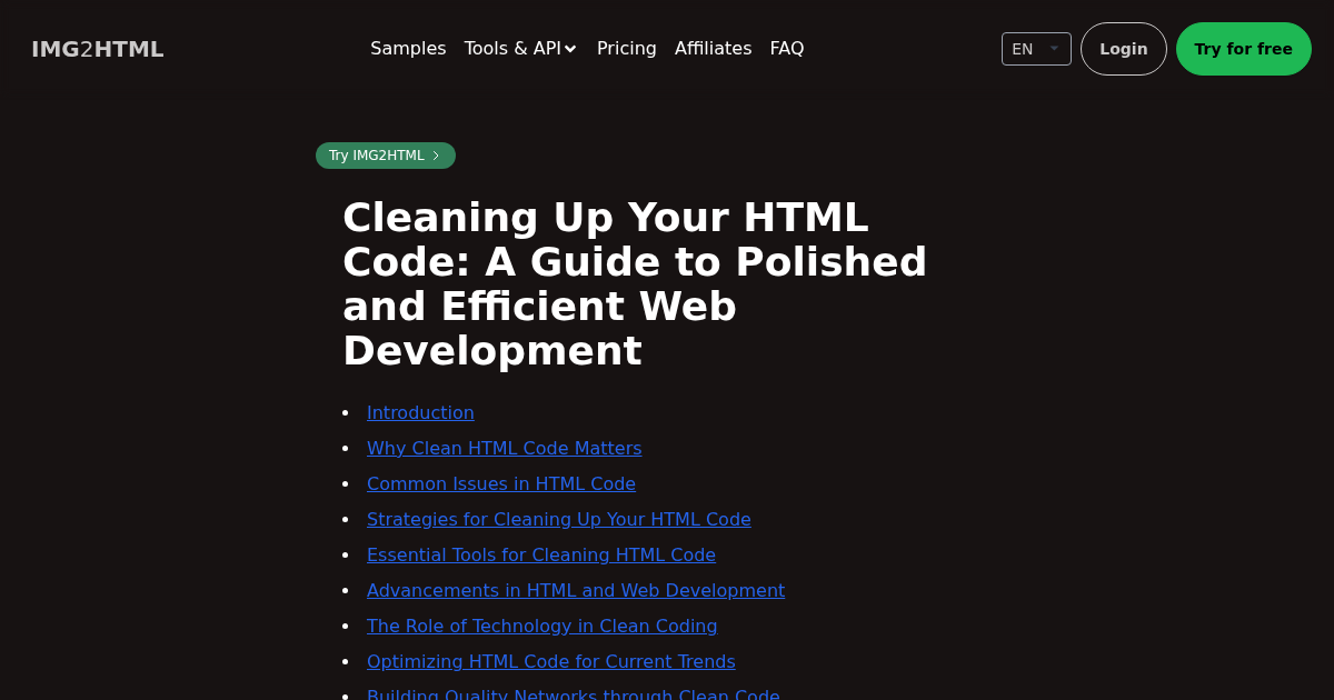 Image to HTML CSS code AI converter - IMG2HTML