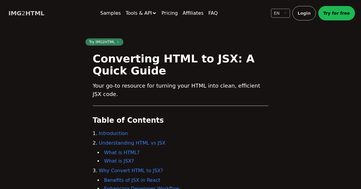 Image to HTML CSS code AI converter - IMG2HTML
