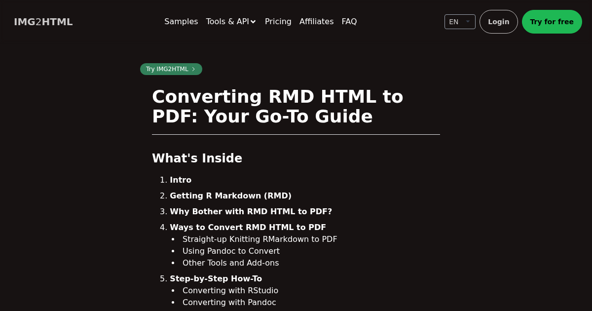 Image to HTML CSS code AI converter - IMG2HTML