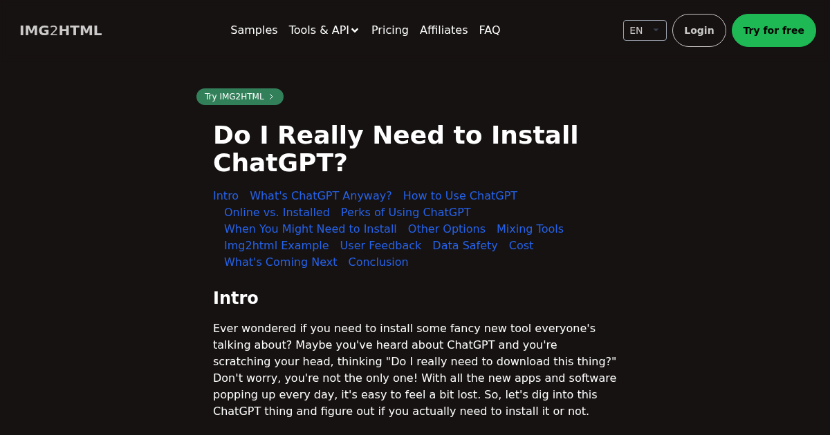 Image to HTML CSS code AI converter - IMG2HTML