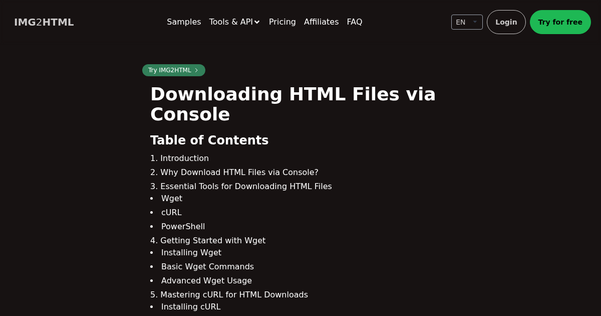 Image to HTML CSS code AI converter - IMG2HTML