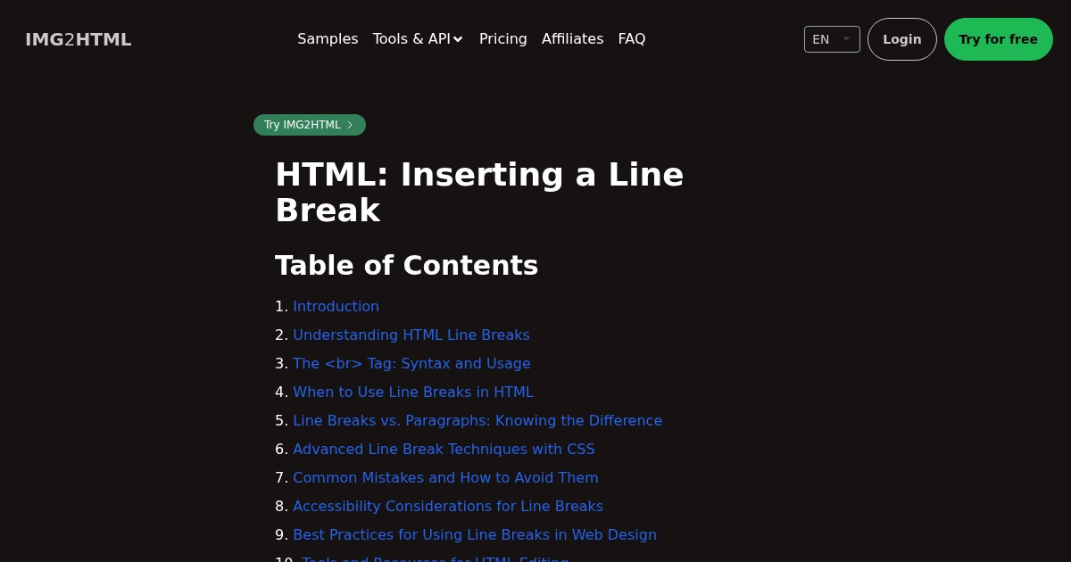 Image to HTML CSS code AI converter - IMG2HTML