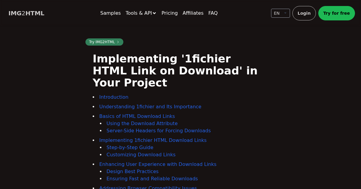 Image to HTML CSS code AI converter - IMG2HTML
