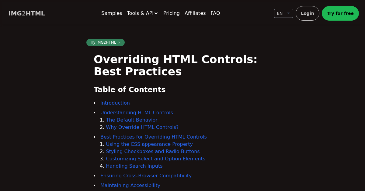 Image to HTML CSS code AI converter - IMG2HTML