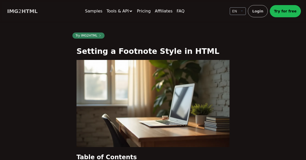 Image to HTML CSS code AI converter - IMG2HTML