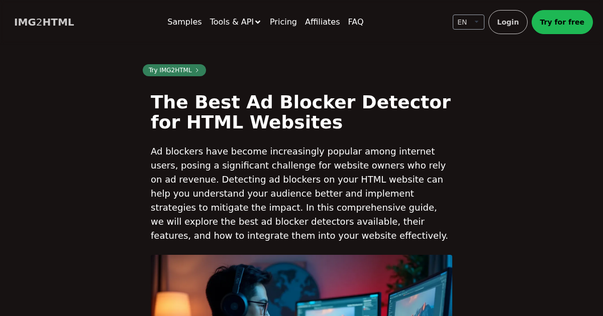 Image to HTML CSS code AI converter - IMG2HTML