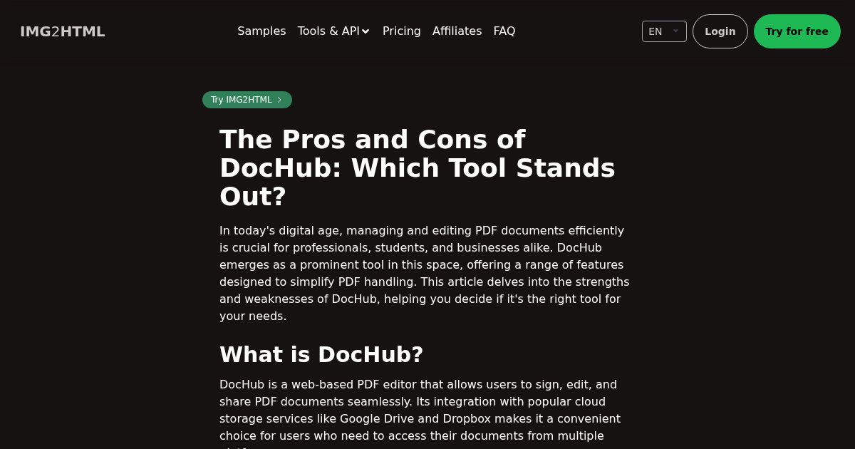 Image to HTML CSS code AI converter - IMG2HTML