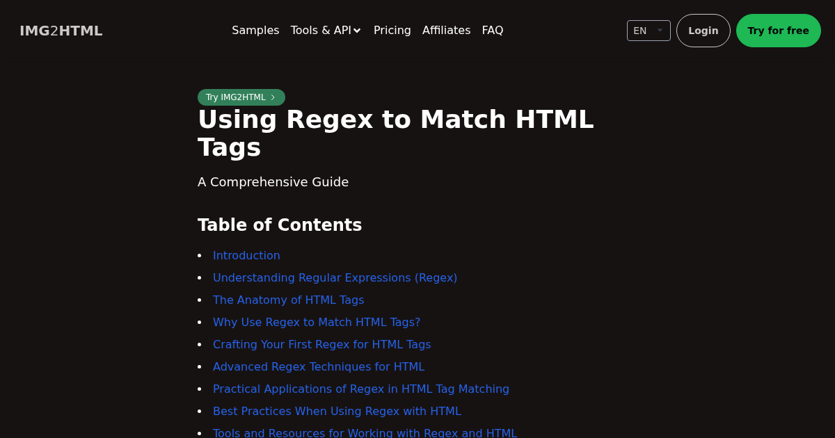 Image to HTML CSS code AI converter - IMG2HTML