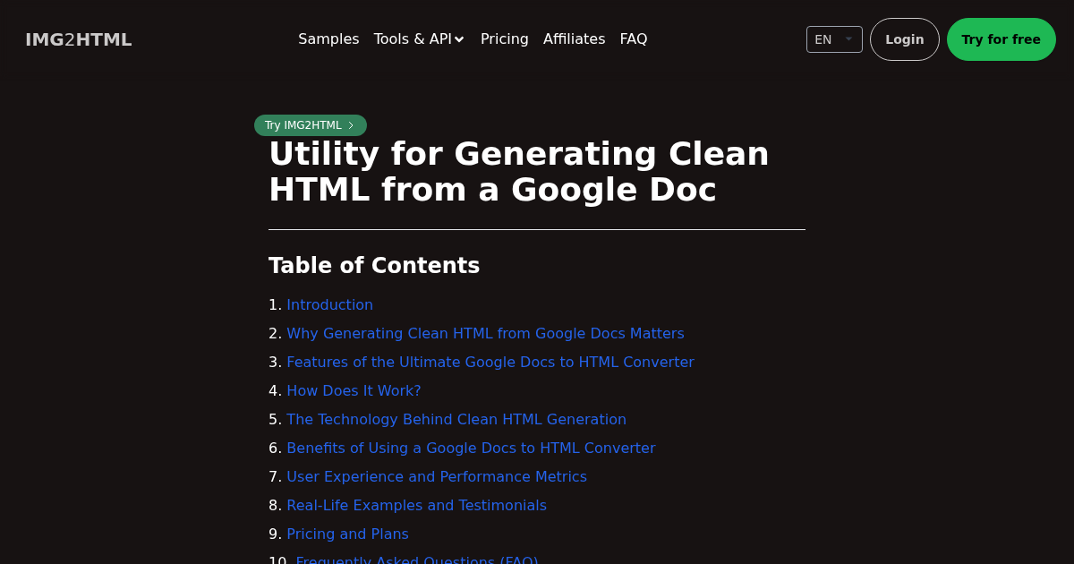 Image to HTML CSS code AI converter - IMG2HTML