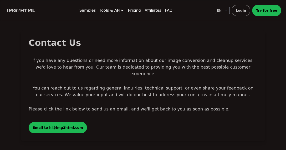 Image to HTML CSS code AI converter - IMG2HTML
