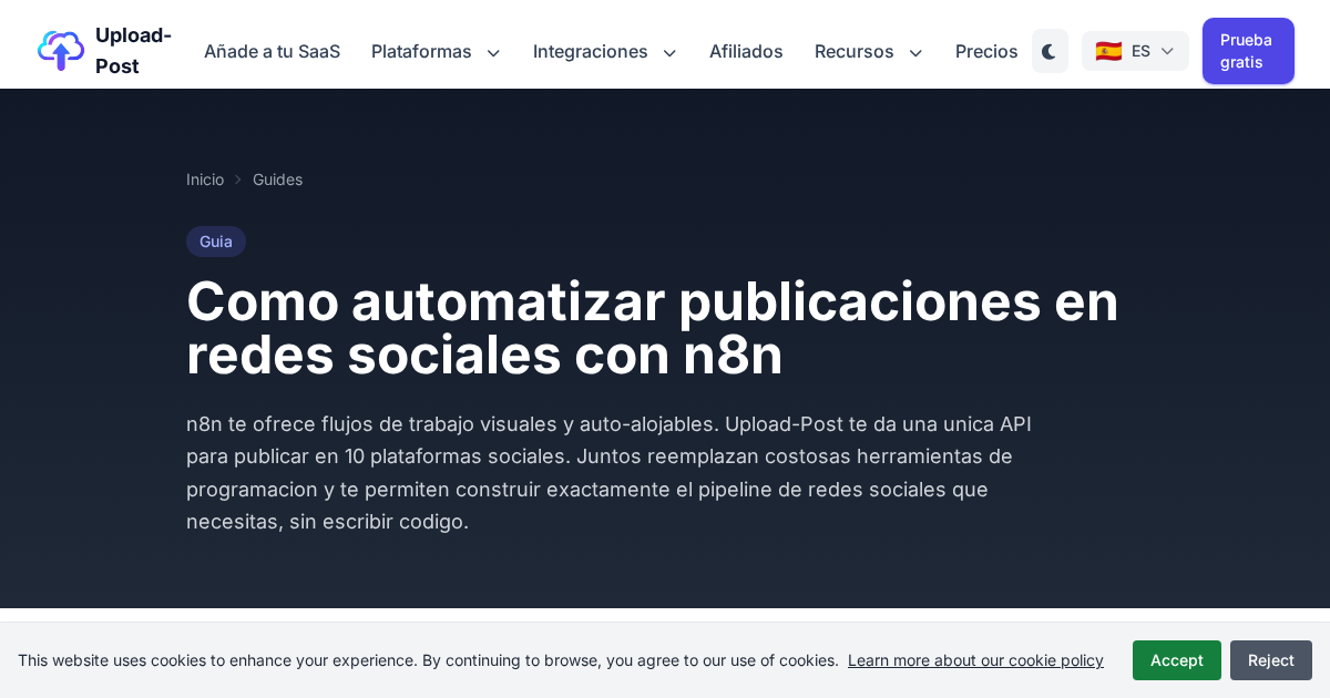 Cómo automatizar redes sociales con n8n (Guía completa de flujos de ...